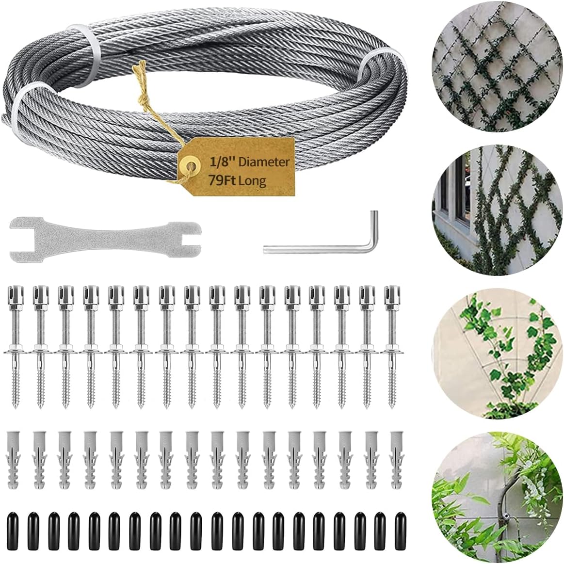 Amazon.com : Solaoxy Wire Trellis Kit for Climbing Plants Outdoor, 316 ...