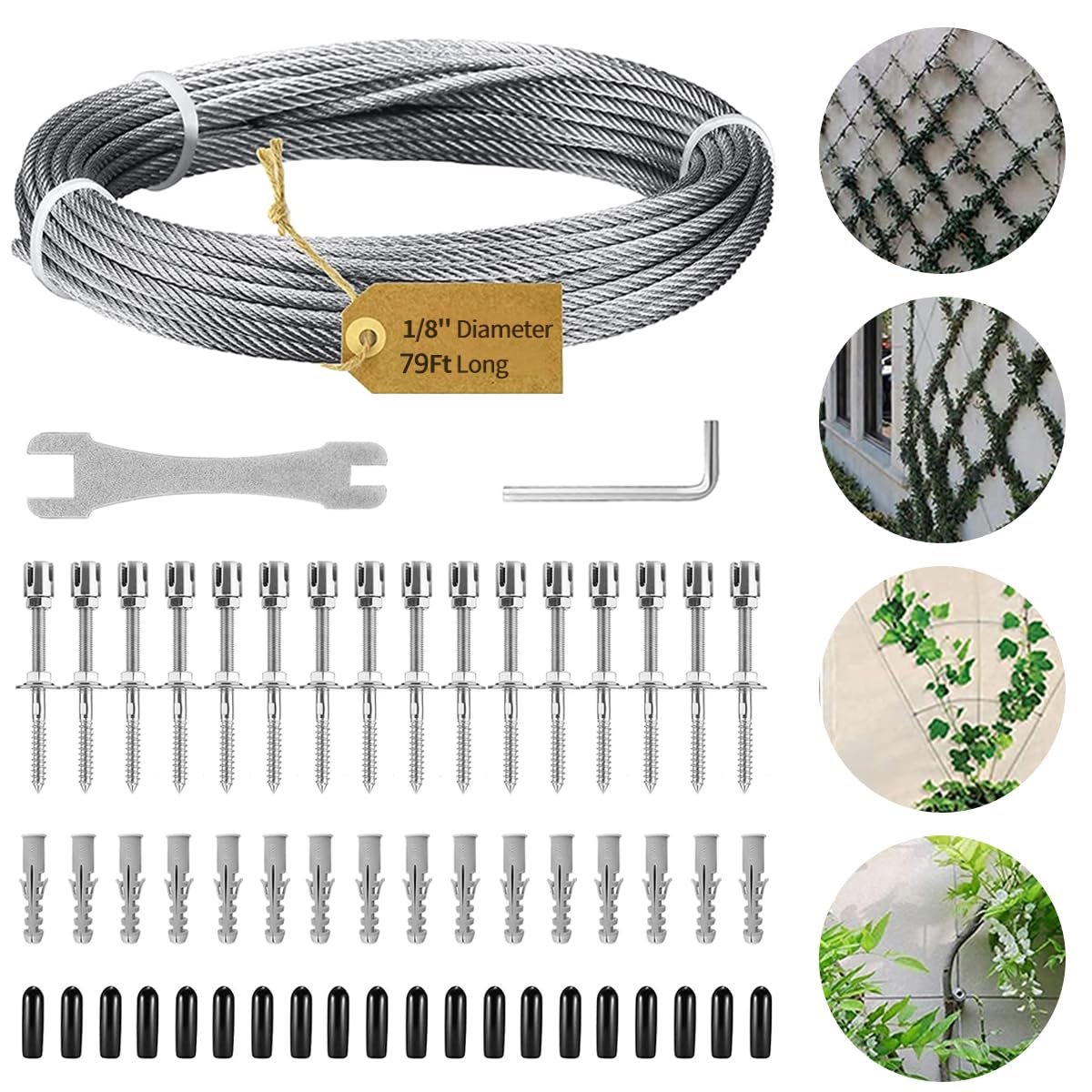 Amazon.com : Solaoxy Wire Trellis Kit for Climbing Plants Outdoor, 316 ...