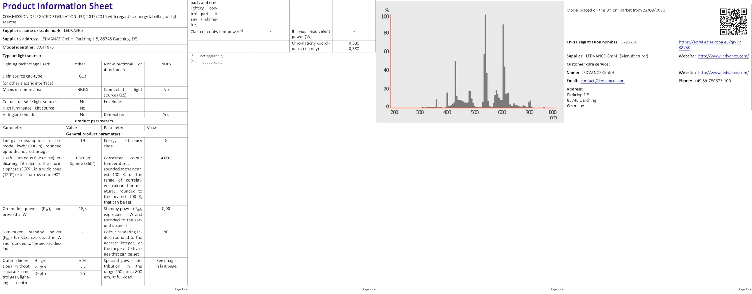 Osram Lumilux T8 G13 L 18 W/840 Fluorescent Lamp : Amazon.co.uk: Lighting