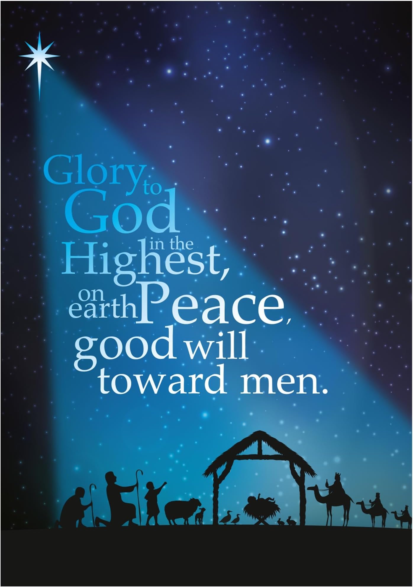 Amazon.com : Religious Christmas cards - Starlight, pack of 20, 5x7in ...