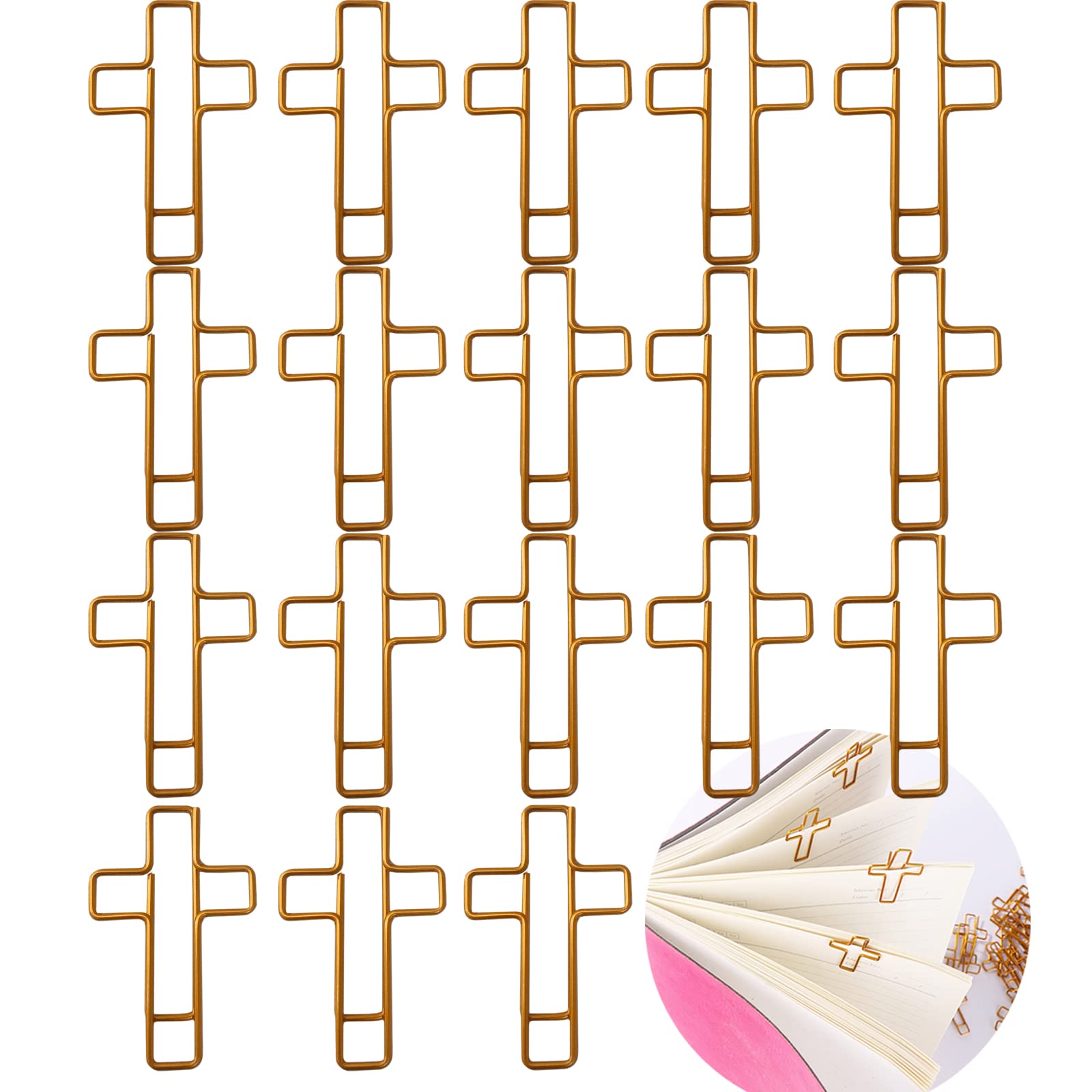 Amazon.com : 80 pcs Cross Paper Clips - Vintage Gold Small Paper Clips ...
