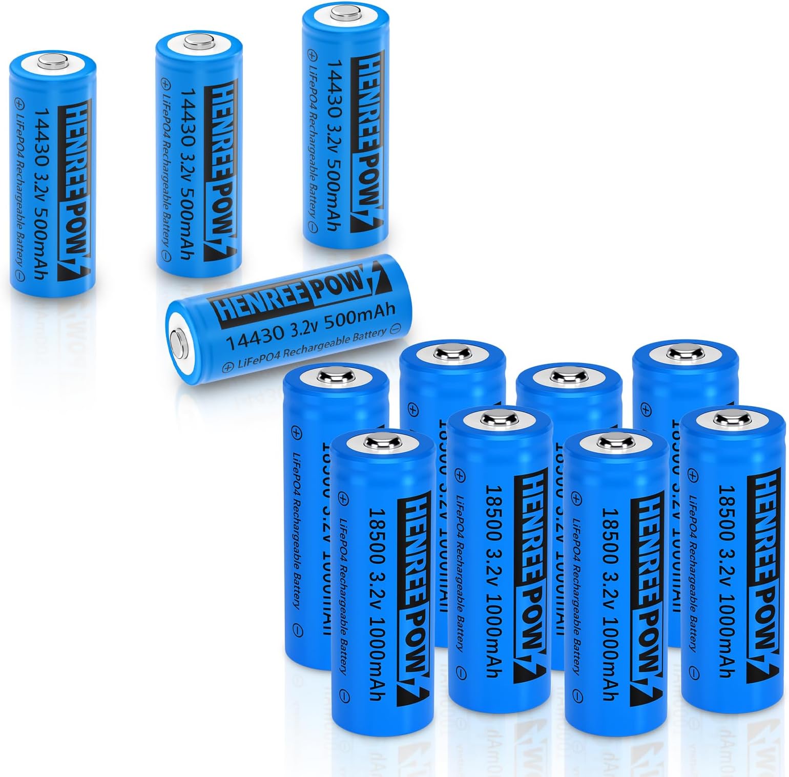 Amazon.com: Henreepow 18500/14430 Rechargeable Battery, 3.2v LiFePO4 ...
