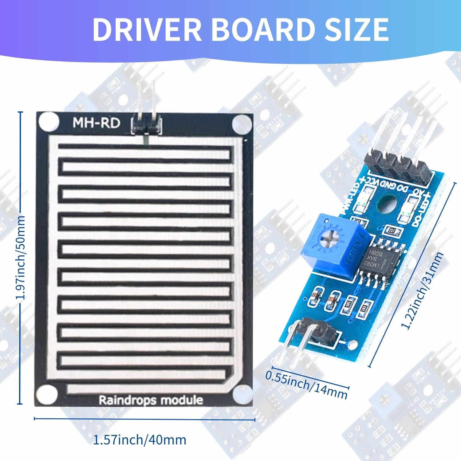 Snapklik.com : 3Pcs Water Sensor Rainwater Module Rain Detection Module ...