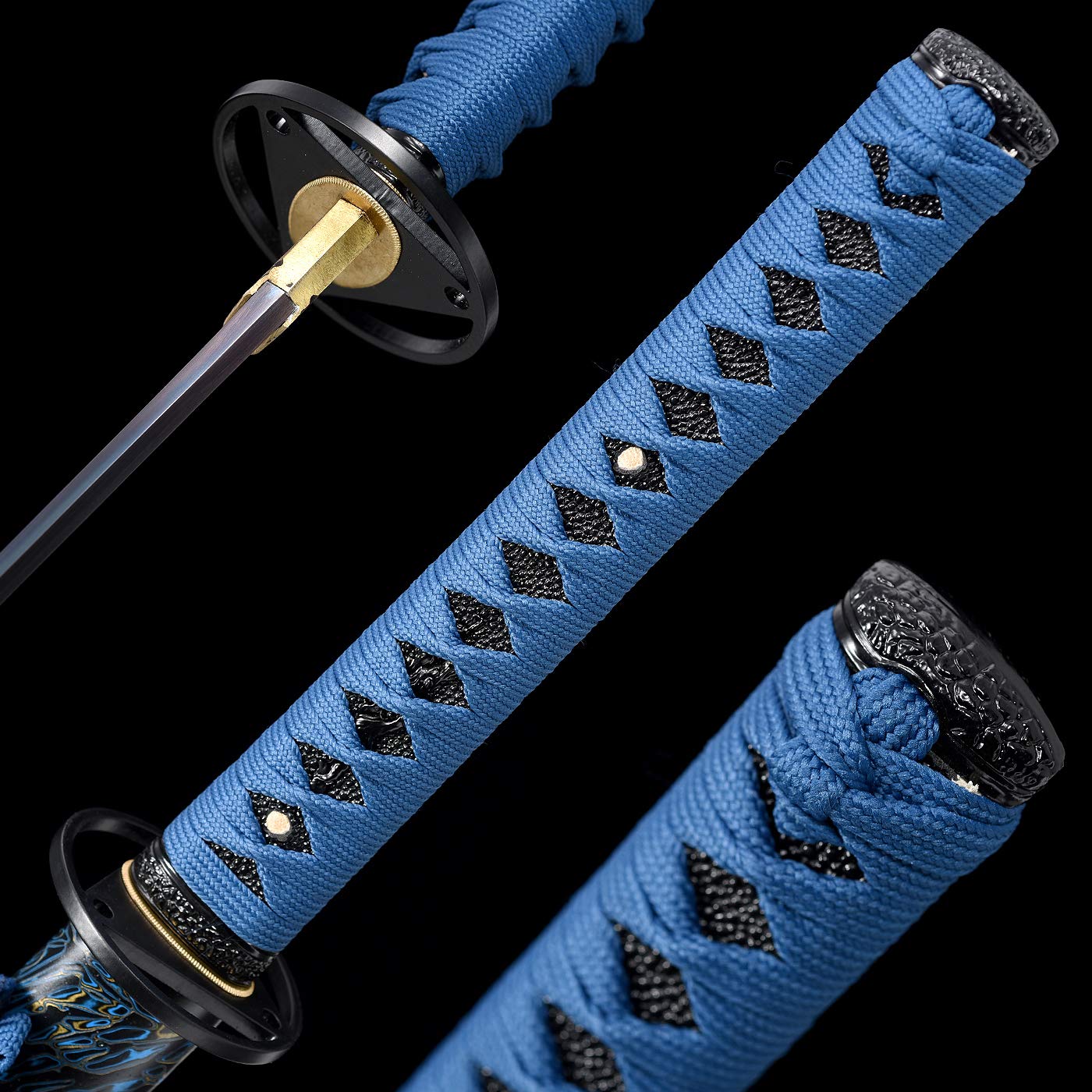 Buy entez Katana Sword Real Battle Ready,Damascus Katana,Japanese ...