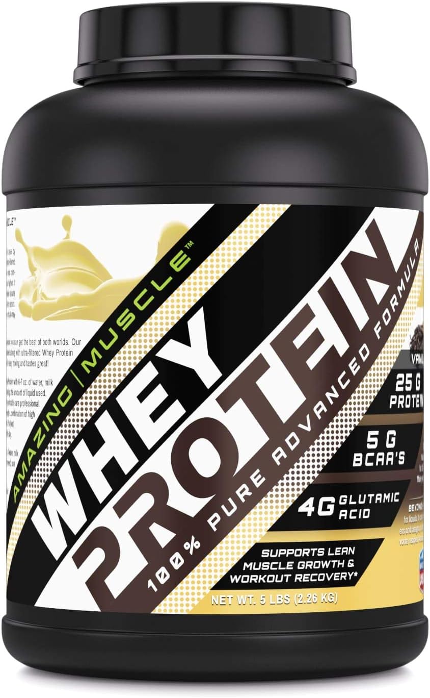 Amazon.com: Fitness Labs Whey Protein Isolate Powder | 5 lb | 25g ...