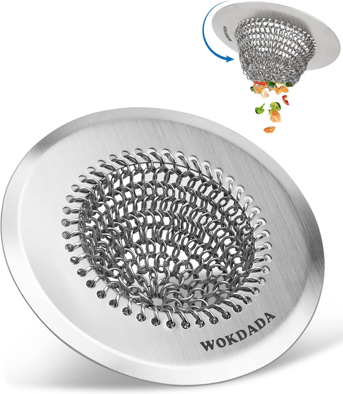 Sink Drain Strainer, Reversible Mesh Sink Strainer with 304 Stainless ...