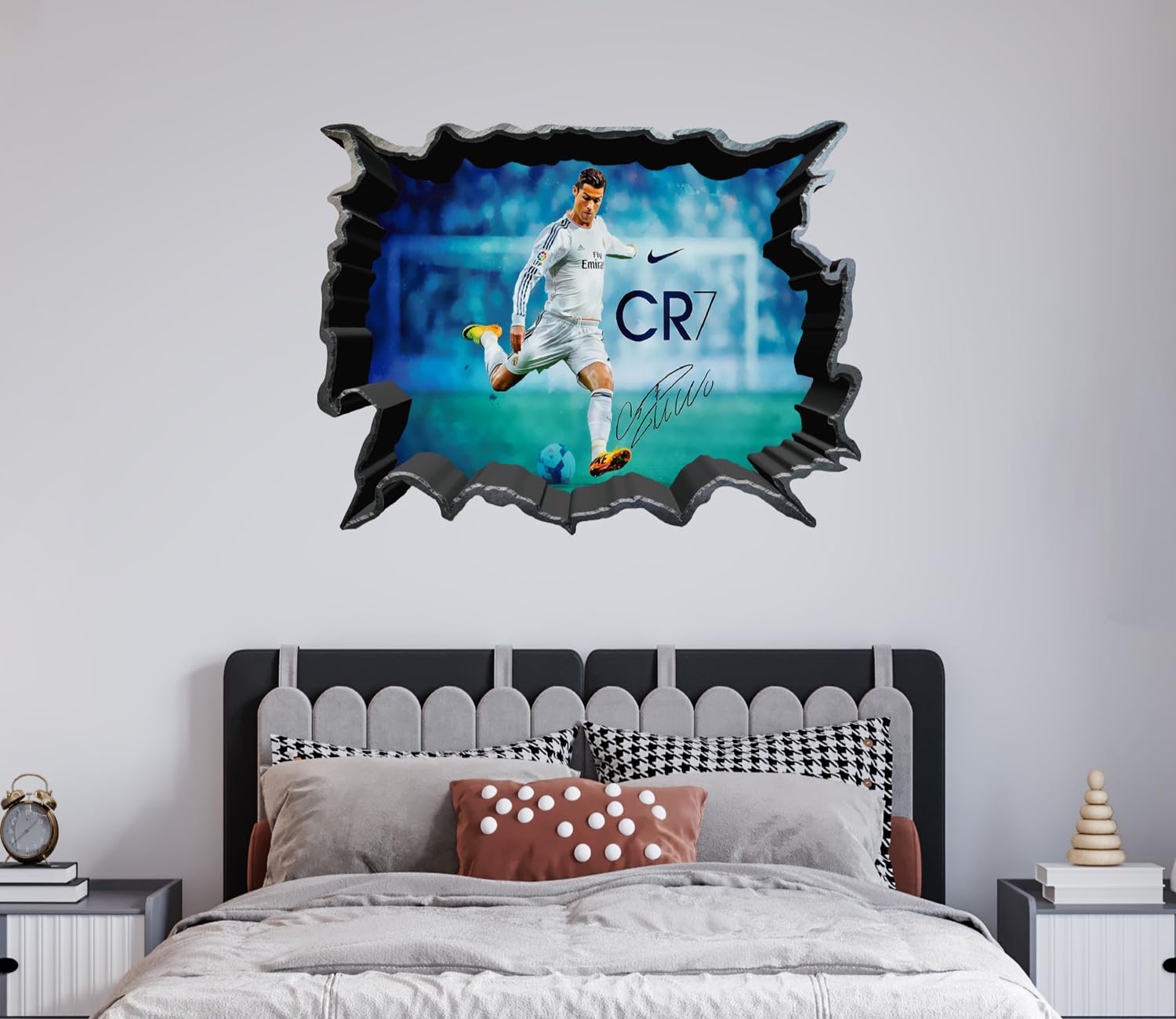 Amazon.com: Cristiano R CR7 Wall Decal - 3D Smashed Wall - Wall Decal ...