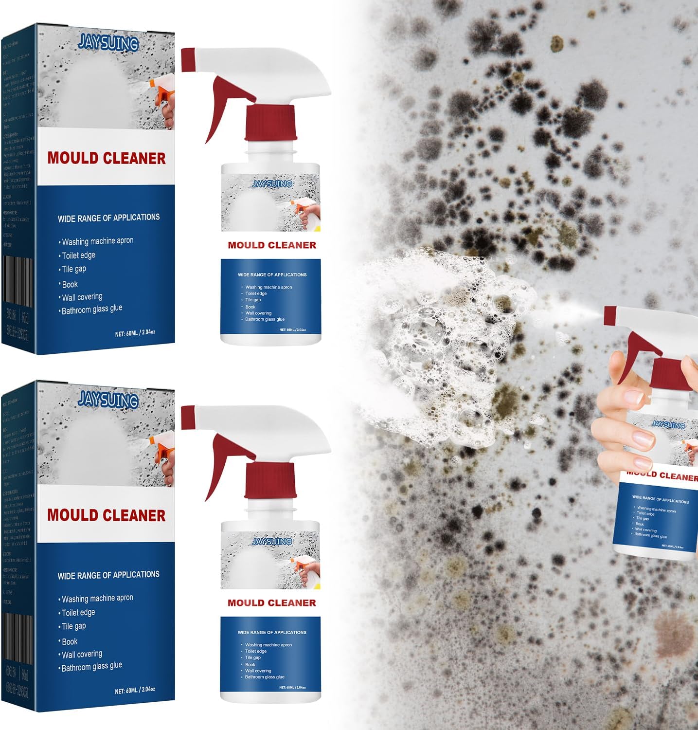 Amazon.com: AUJ 2PCS Mould Cleaner Spray, Mould Cleaner Foam Spray ...