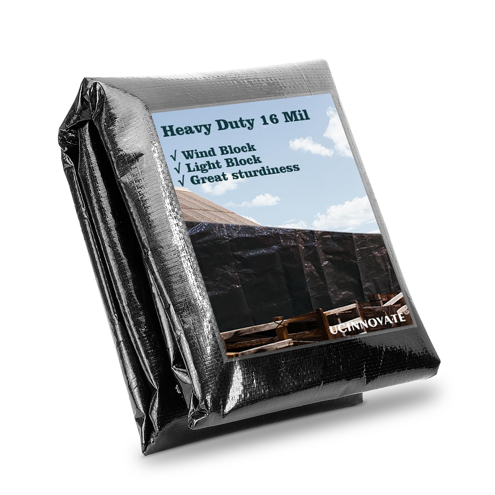 Snapklik.com : UCINNOVATE Black Tarp Waterproof 16 Mil Taprs Heavy Duty ...