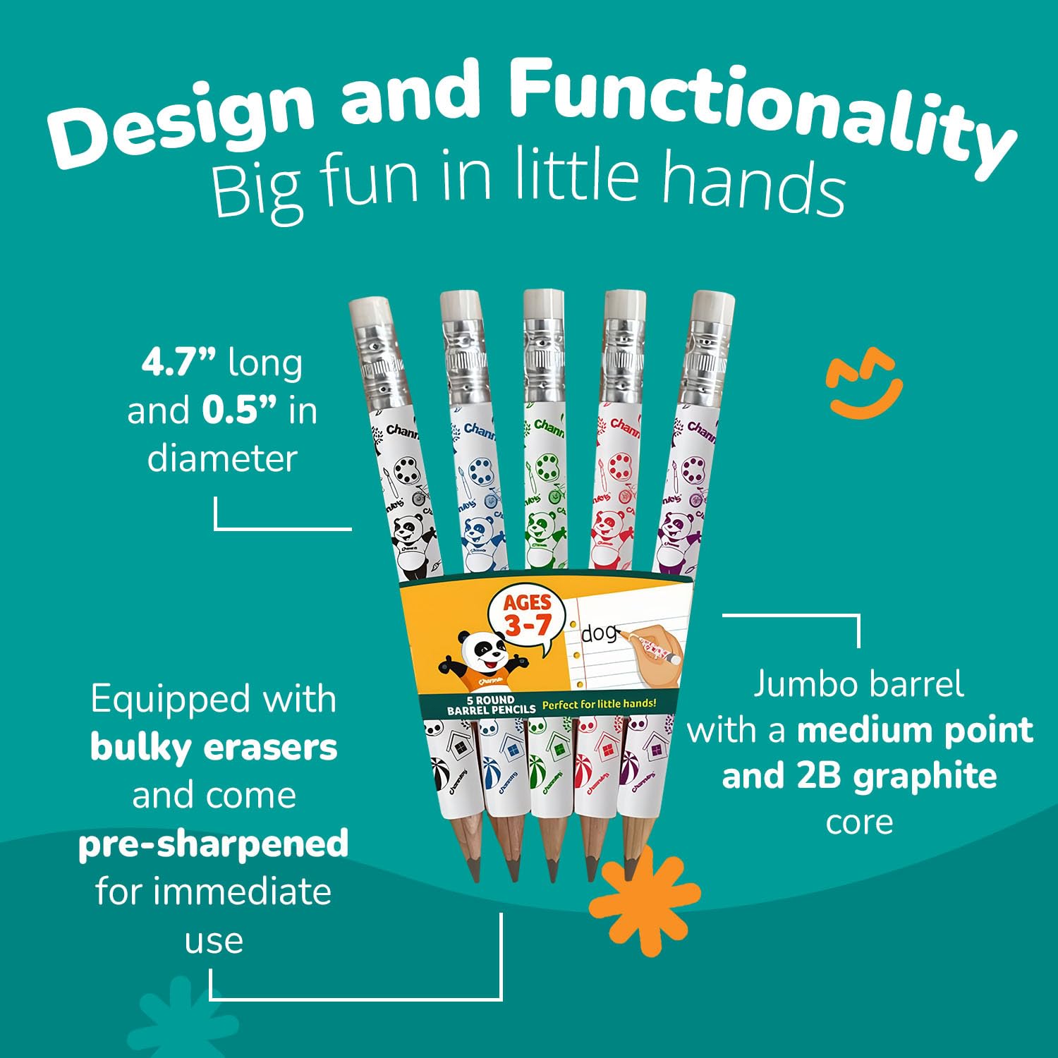 Snapklik.com : Channies My First Pencil, Easy-to-Hold Jumbo Pencils For ...