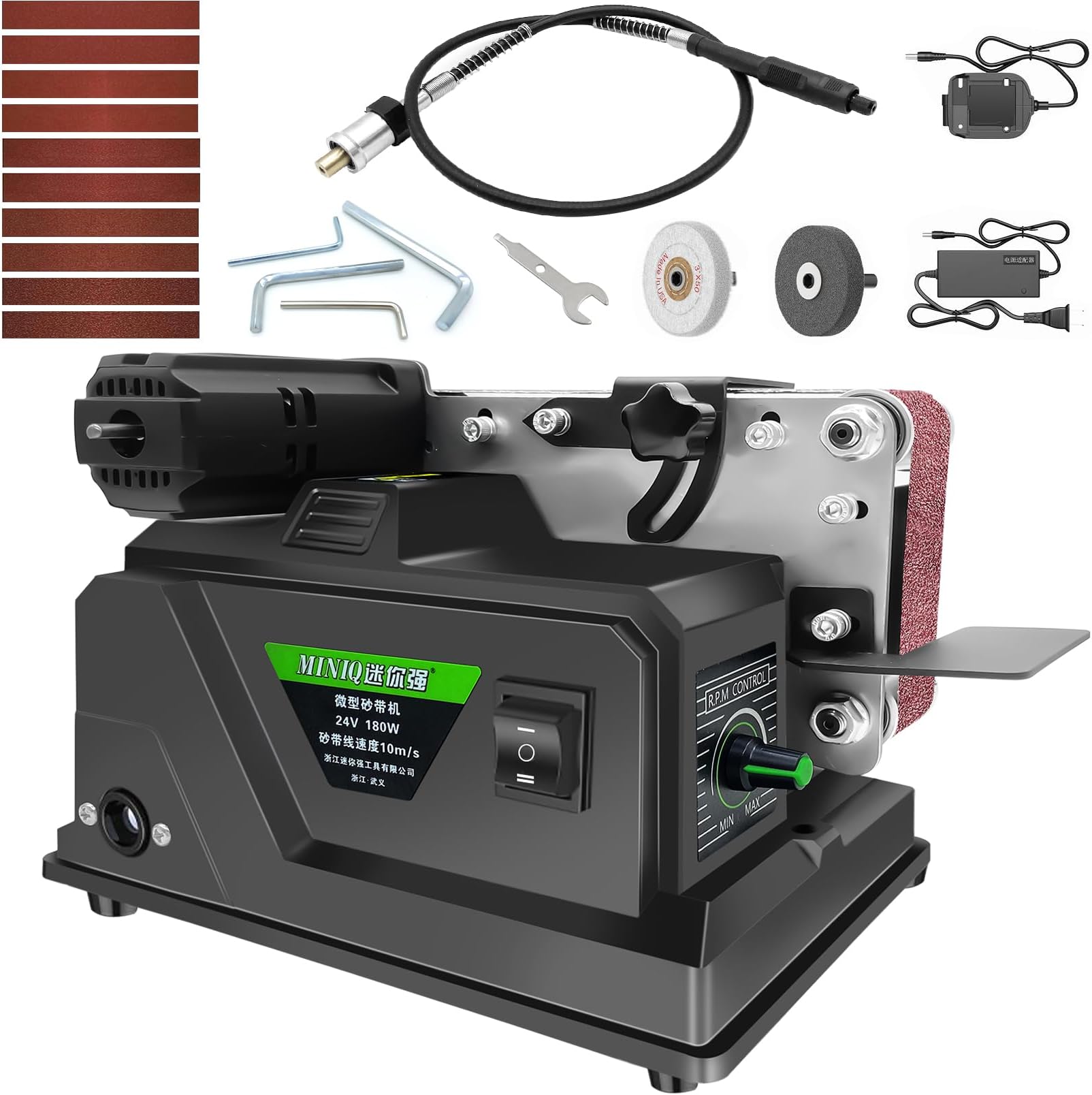 Suyeah Mini Belt Sander, 21.6 * 1.2 inch Belt Sander for Woodworking 10 ...