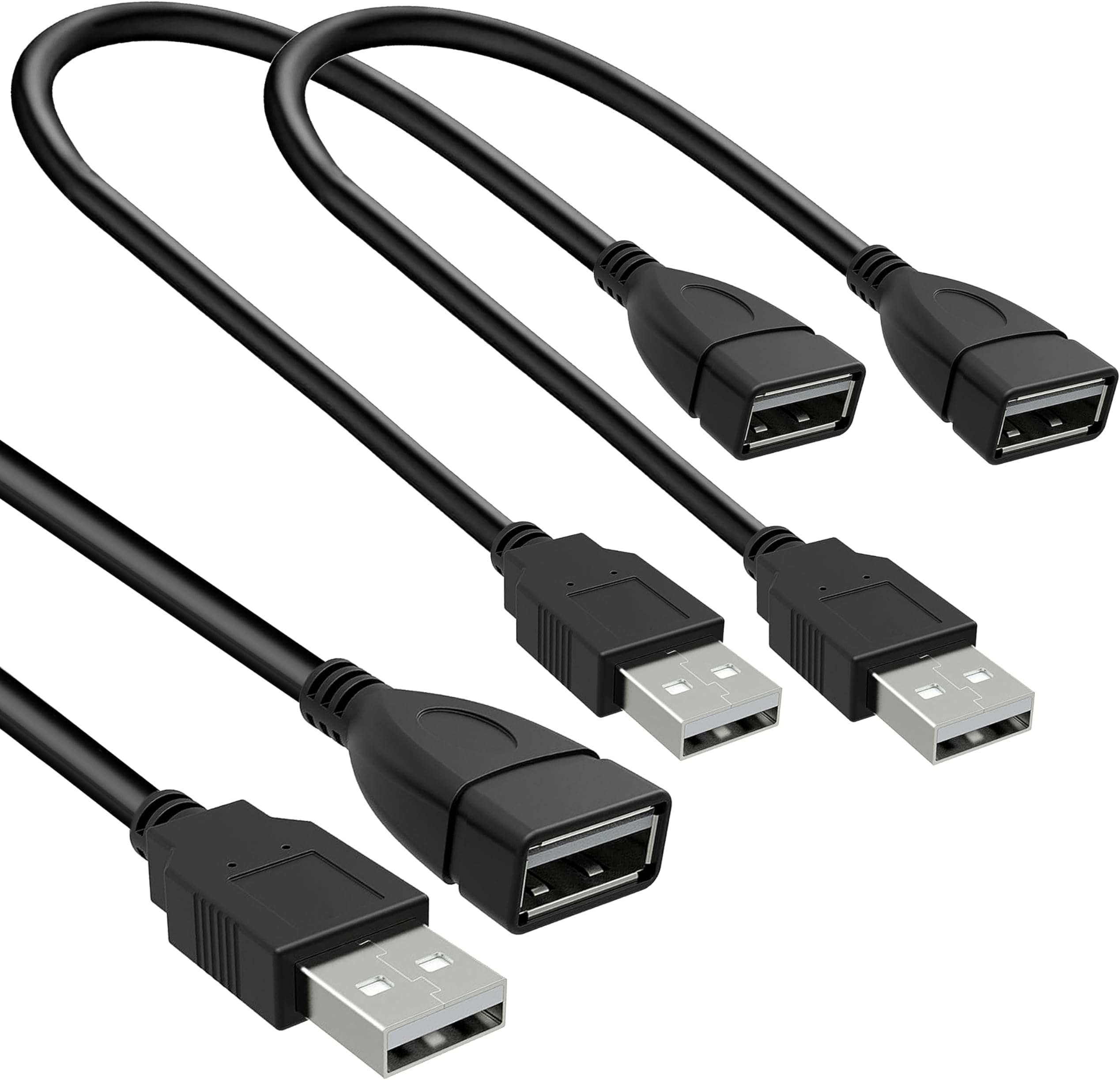 Storite 2 Pack (30cm) Adjustable Flexible USB 2.0 Male to Female ...