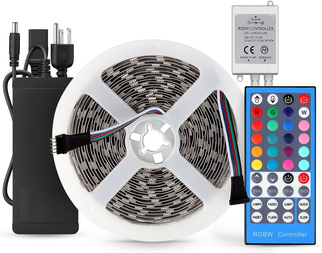 Amazon.com: SUPERNIGHT RGBWW LED Strip Lighting Ribbon Kit 16.4ft 5M ...
