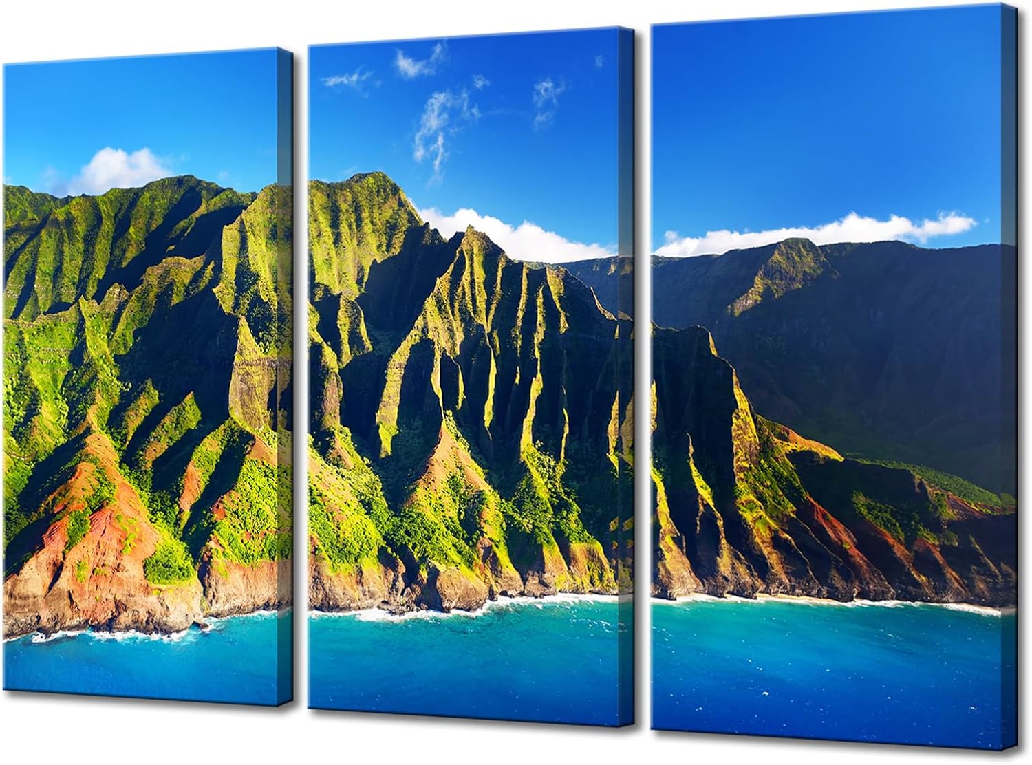 Amazon.com: Biuteawal Large 3 Panel Hawaii Canvas Wall Art Na Pali ...
