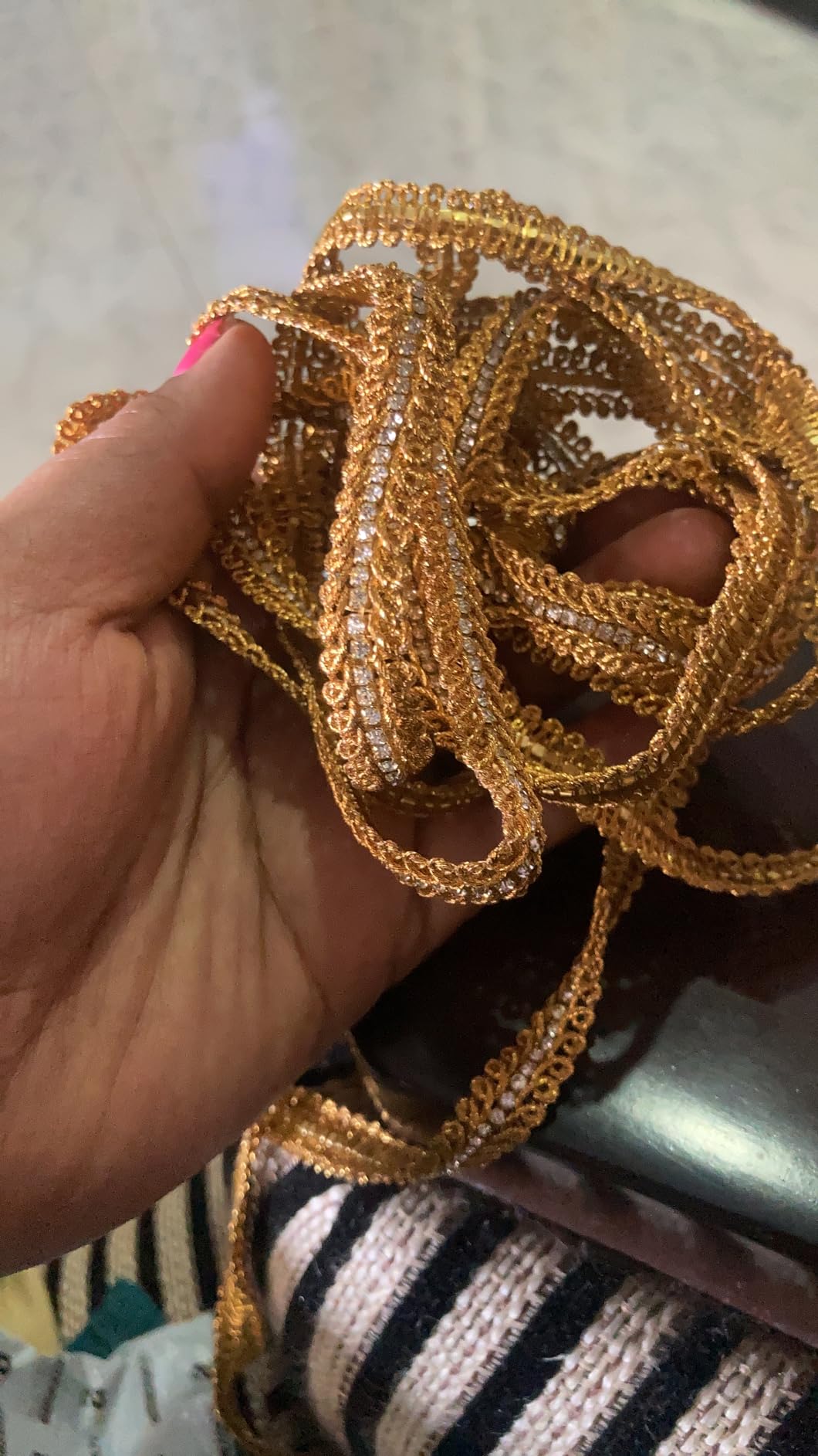 Jasol Stone Chain lace for Sewing Saree lace Border with Stone Blouse ...