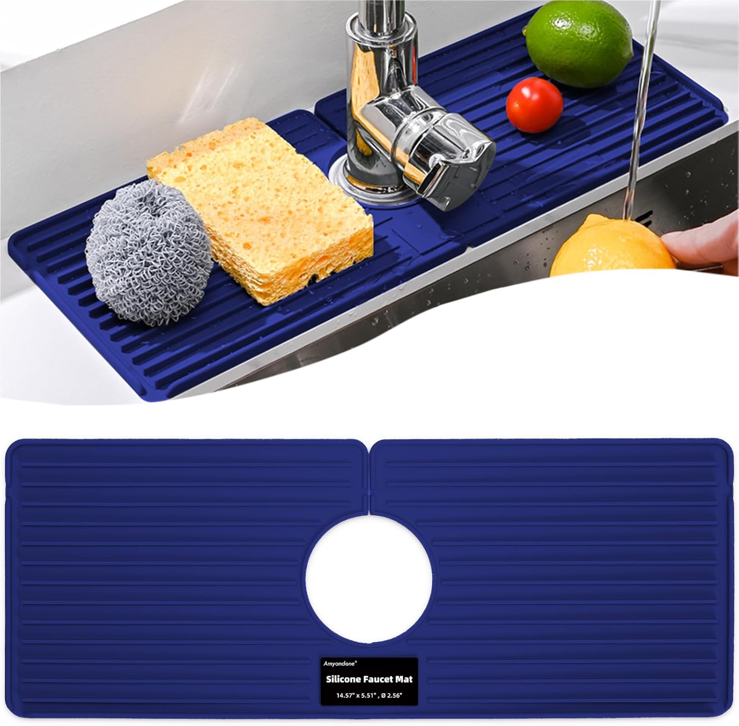 Amazon.com: Amyandone Faucet Mat for Kitchen Sink, Silicone Faucet ...