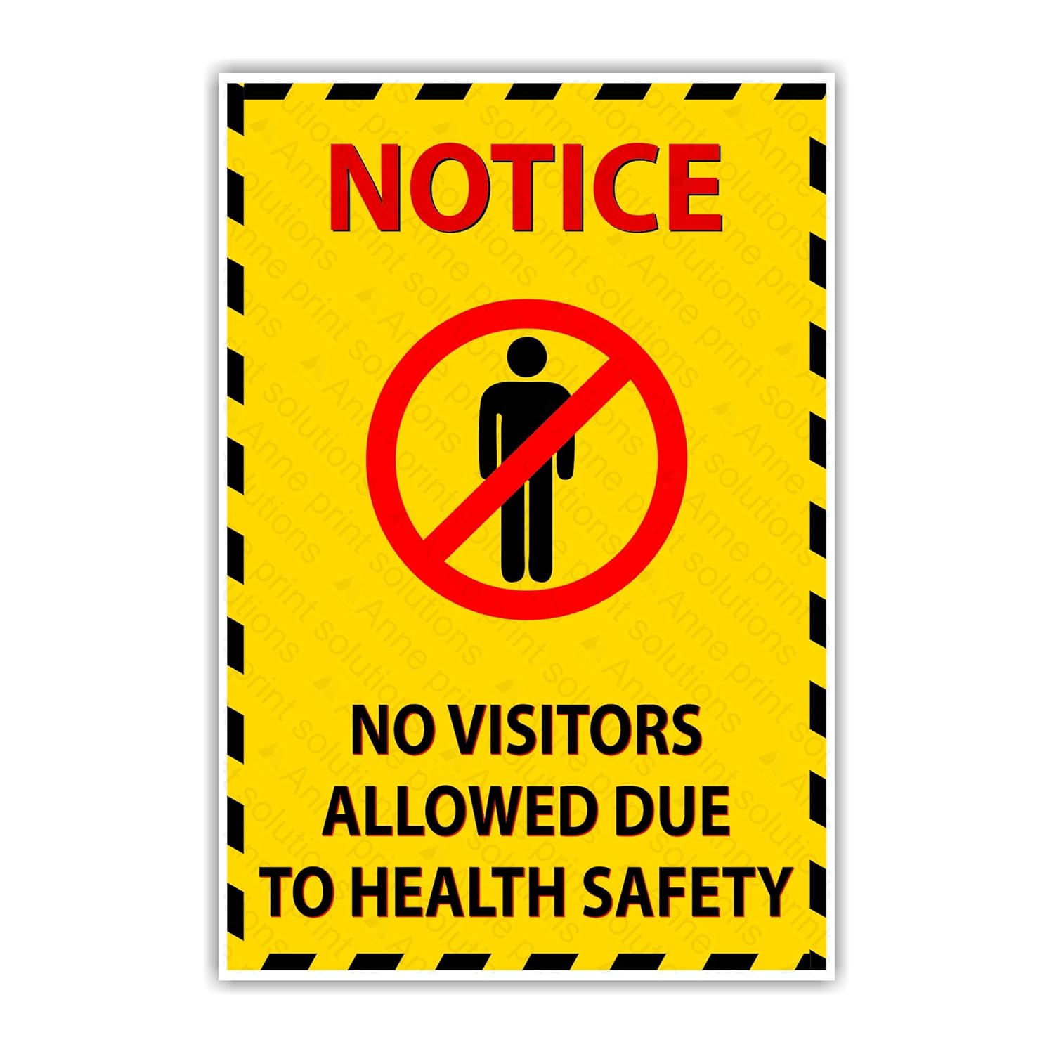 Anne Print Solutions® Coronavirus Notice No Visitors Allowed Poster ...
