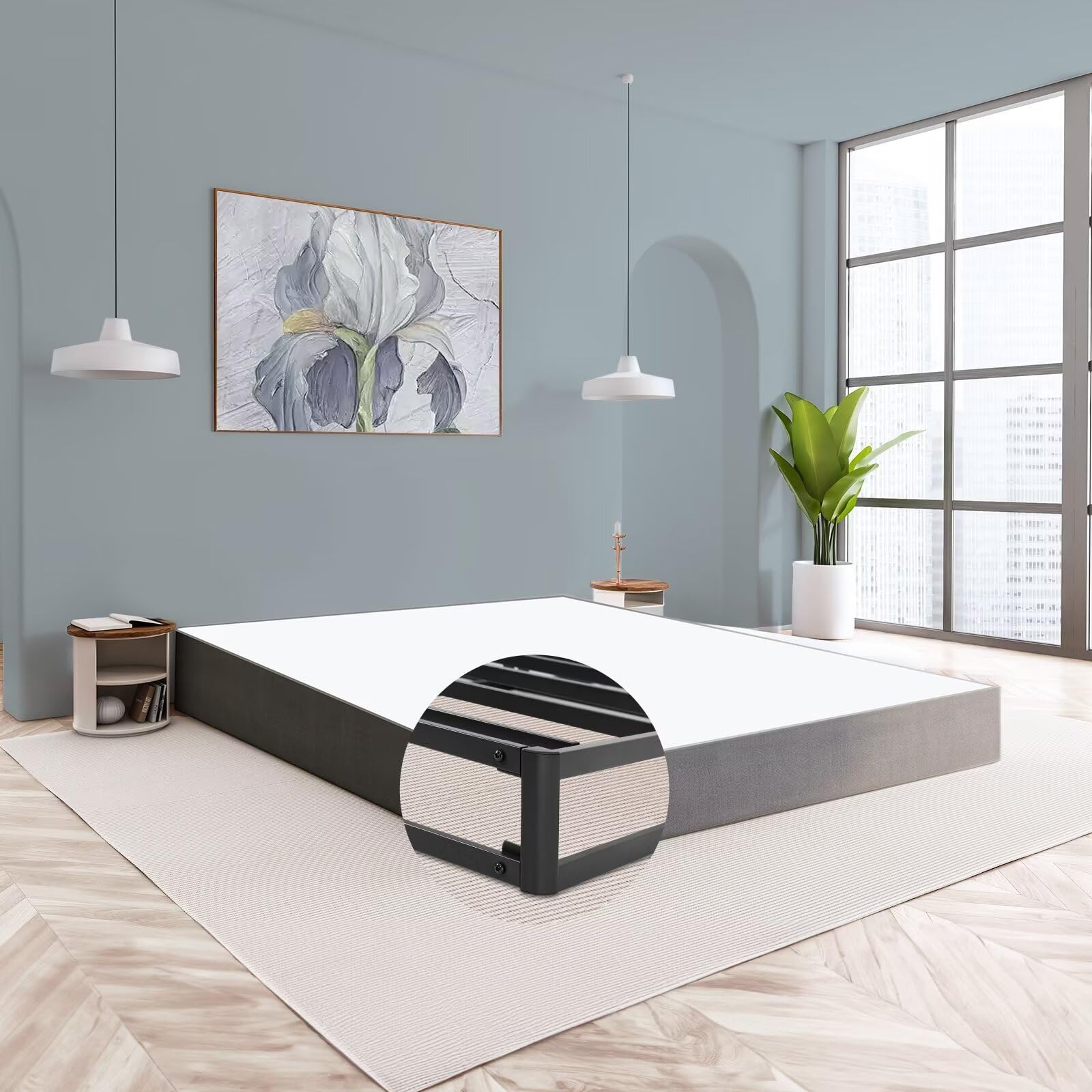 Amazon.com: TATAGO Box Spring King Size 7 Inch Strong Metal Frame ...