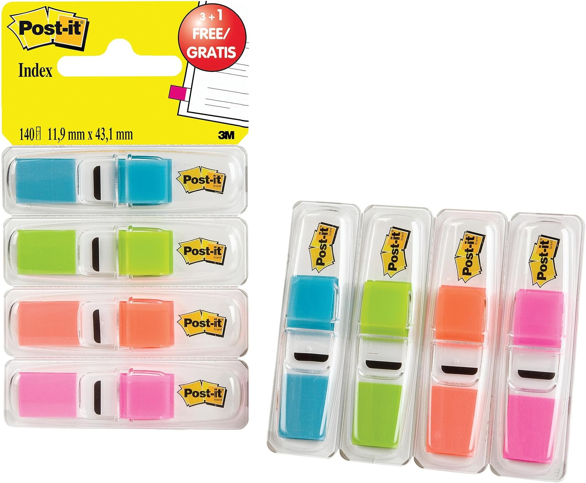 Post-It Index Segnapagina, Piccolo, Colori Traslucidi, 11.9 mm x 43.2 ...