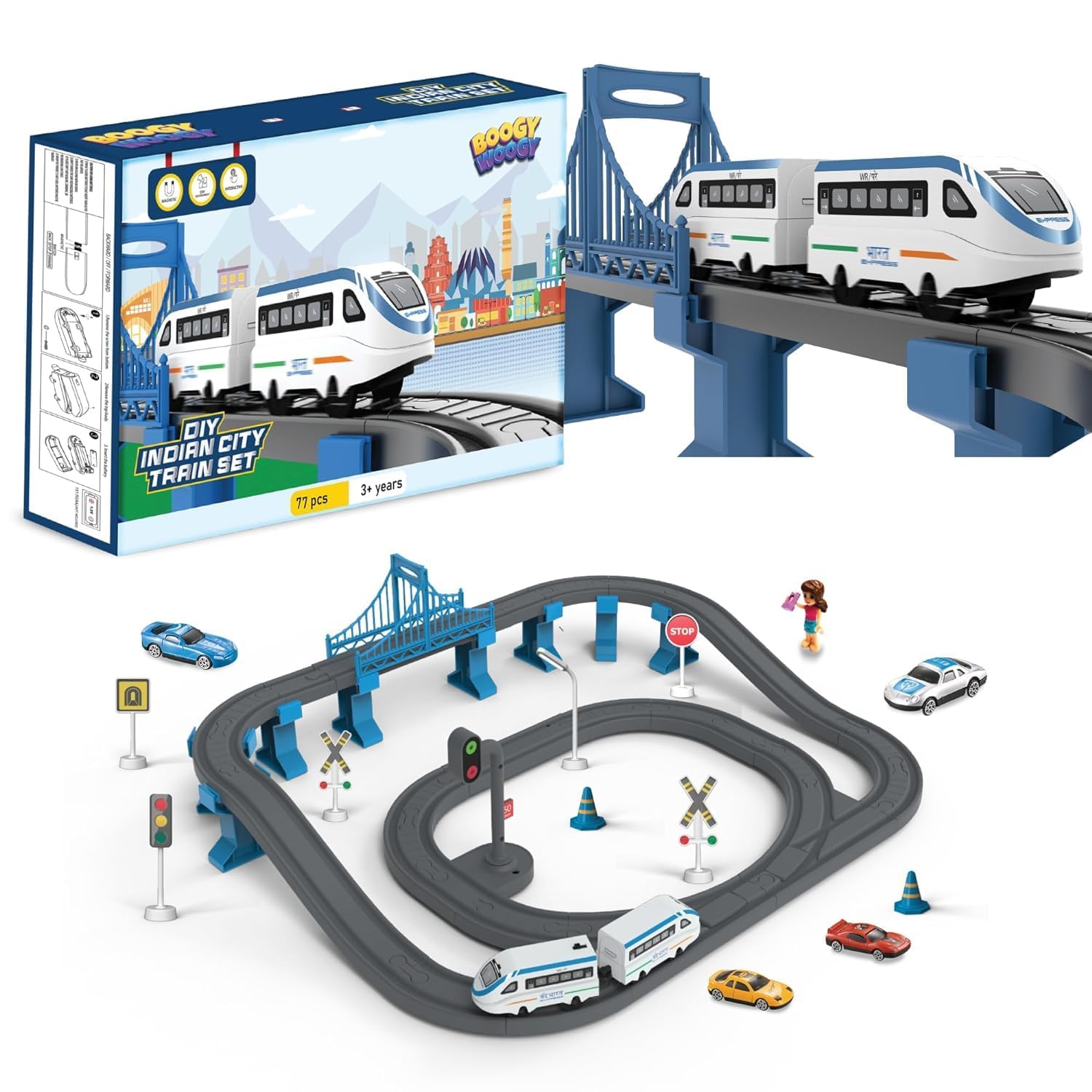 Buy Vande Bharat Express Toy Train Set-77 Piece Battery-Operated ...