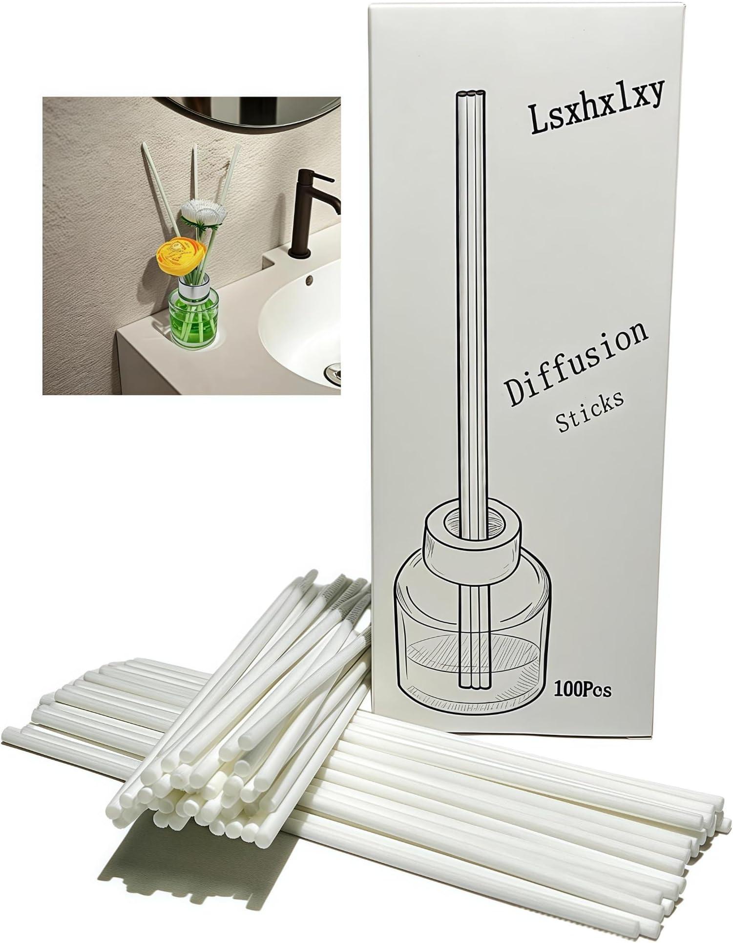 Amazon.com: Lsxhxlxy 100 White Reed Fiber Diffuser Sticks,Diameter 3 ...