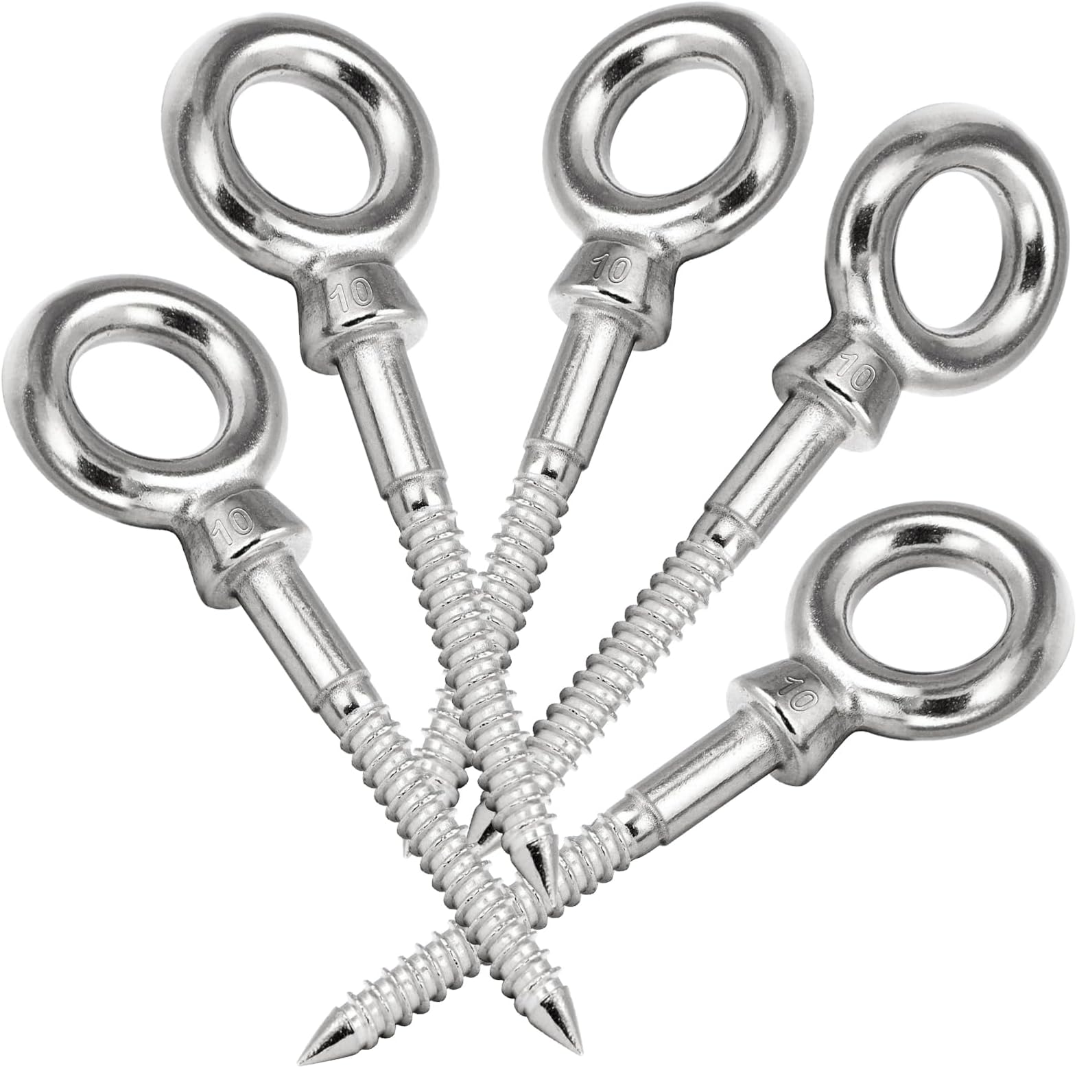 Amazon.com: hannger 5pcs Eye Hooks Screw 316 Stainless Steel Heavy Duty ...