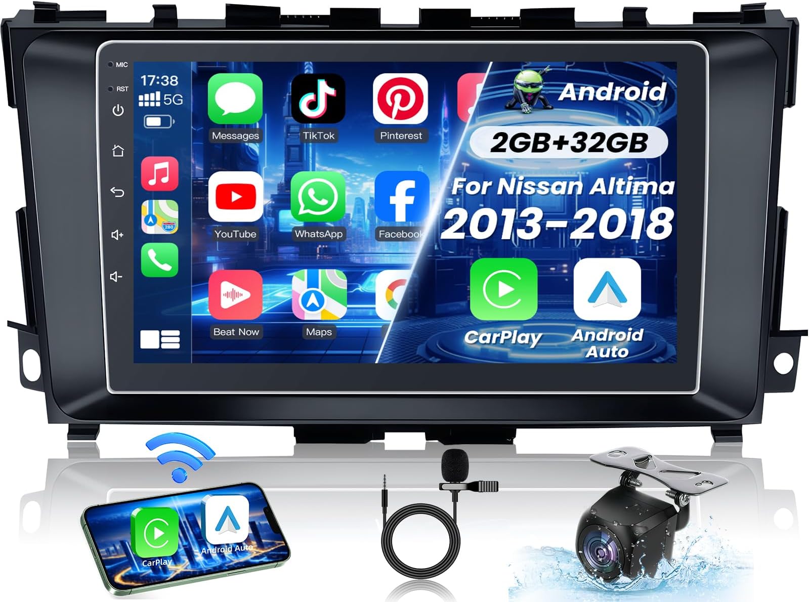 Amazon.com: Car Radio for Nissan Altima 2013-2018: 9" 1280 * 800 HD ...