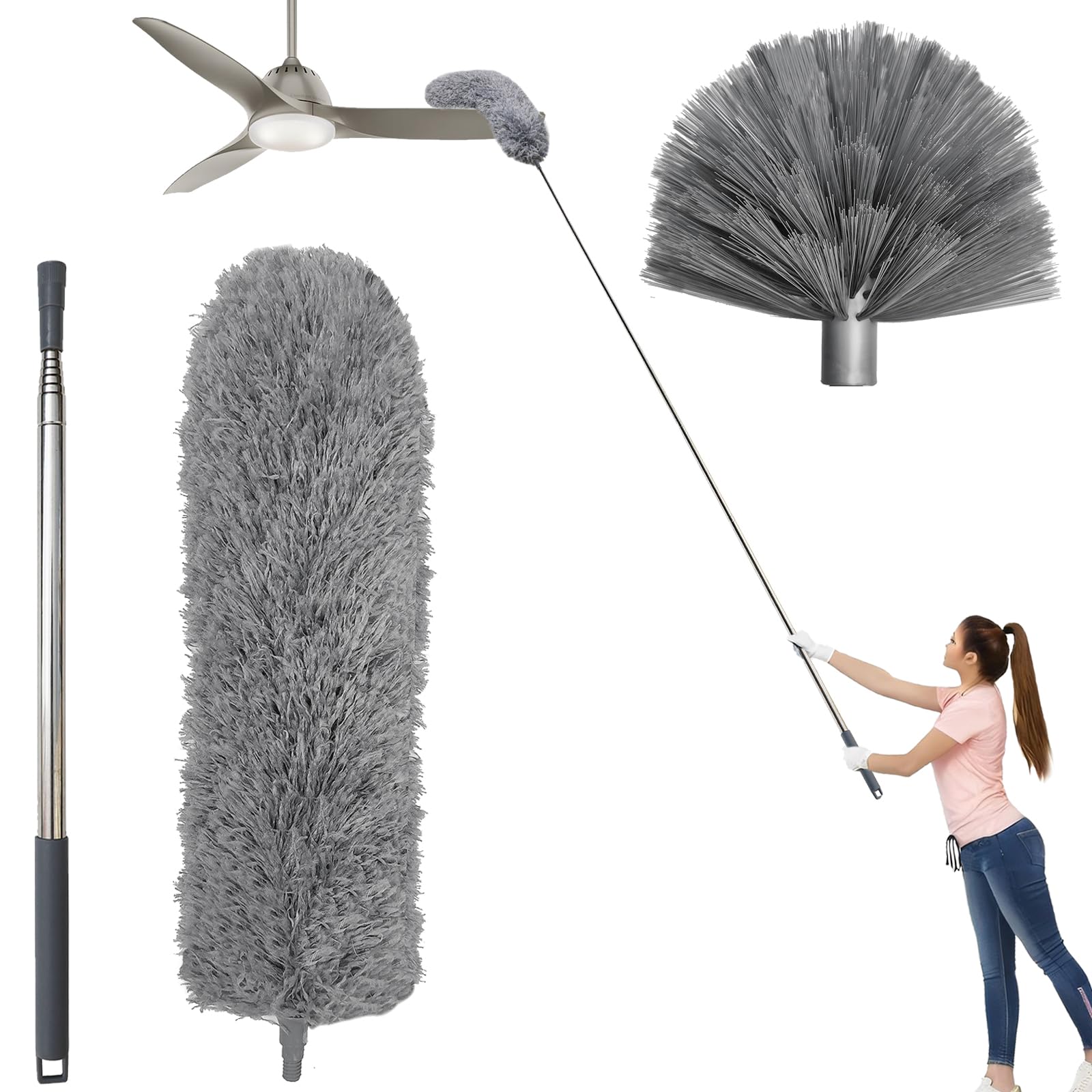 Amazon.com: 100" Ceiling Fan Duster with Extension Pole, Cobweb ...