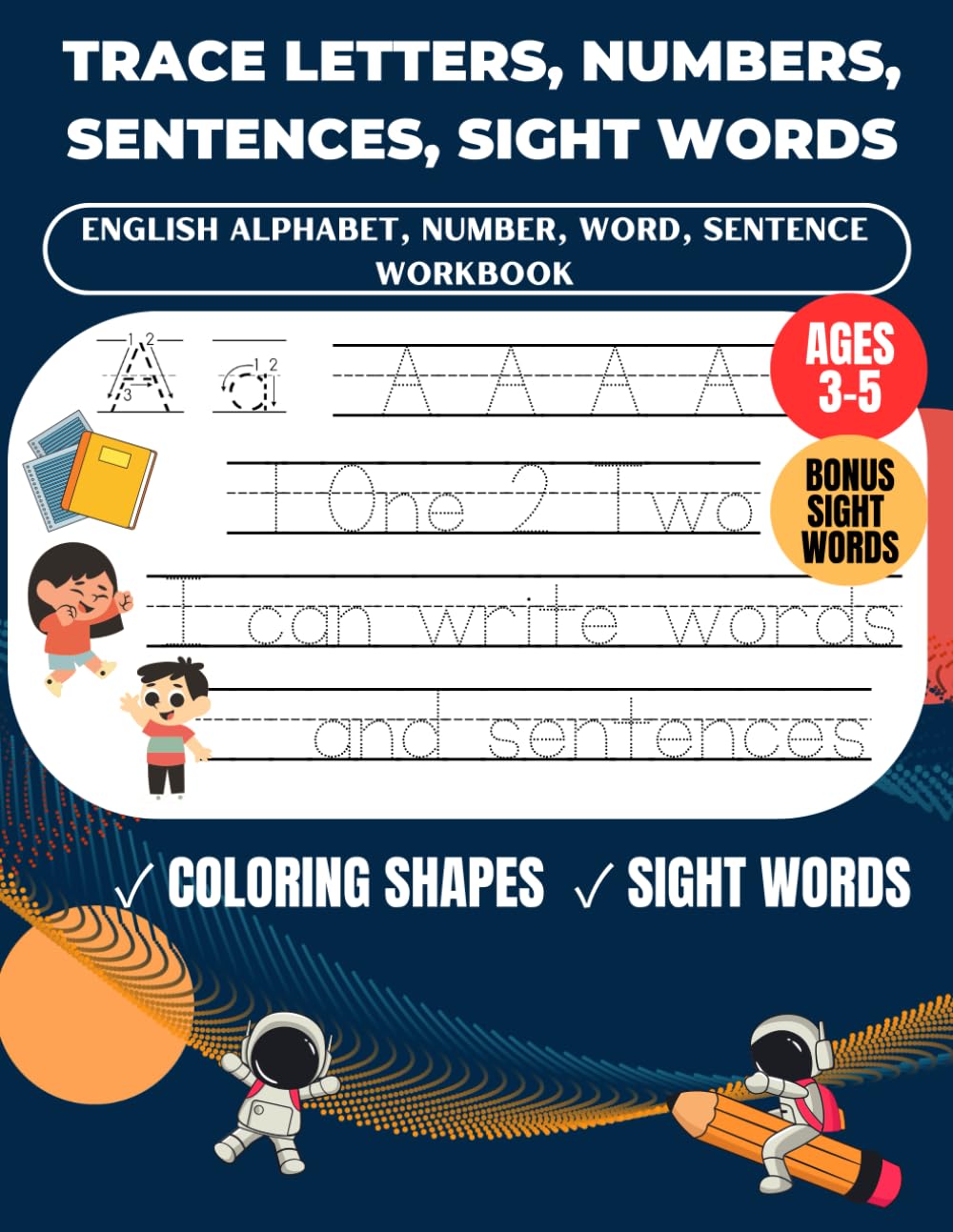 Trace Letters, Words, Sentences and Sight Words: English Alphabet ...