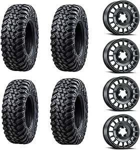 Amazon.com: Four 34x10-15 Tusk TERRABITE 8-Ply Radial UTV Tires mounted ...