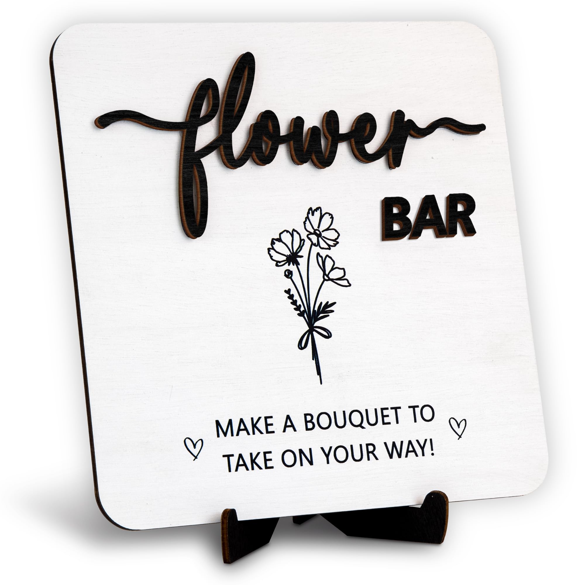 Amazon.com: Stofinity Wooden Flower Bar Sign Bridal Shower Decor ...