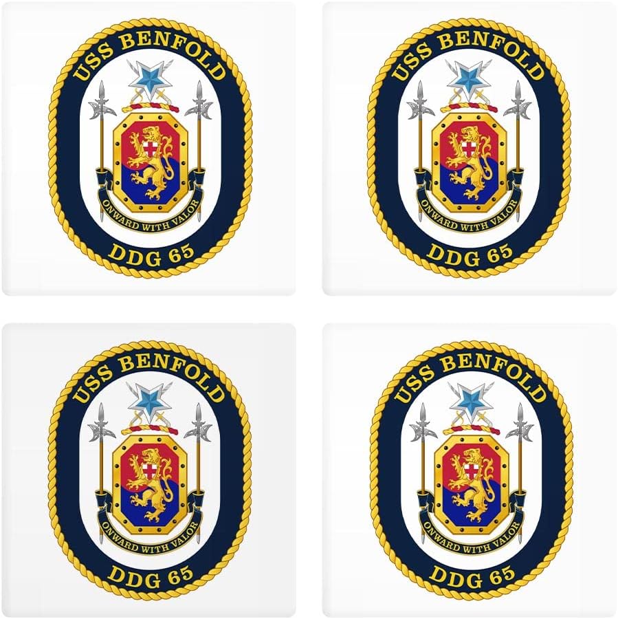 USS Benfold (DDG-65), Joyride Home Decor, 4 posavasos de cerámica ...