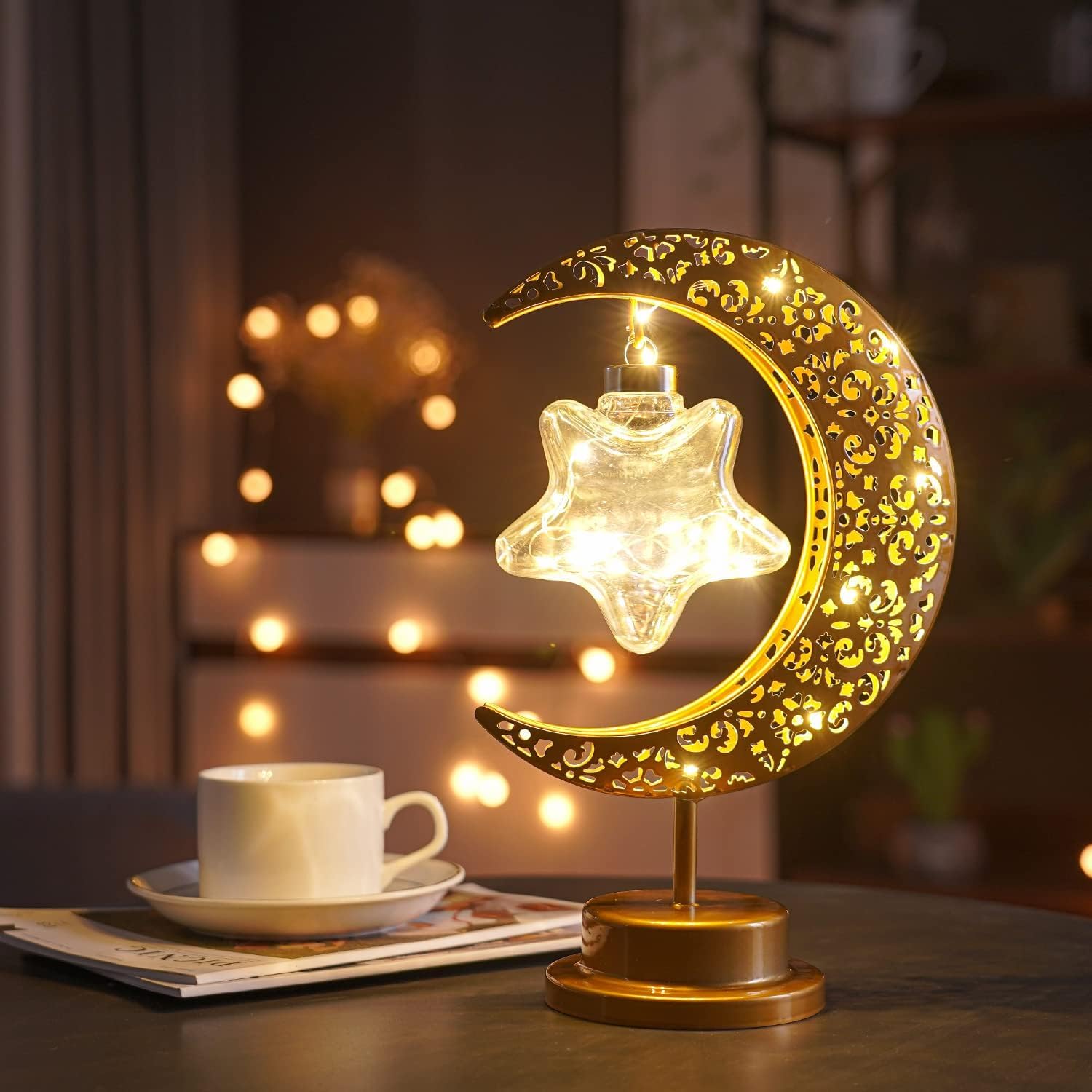Mtanvxay Ramadan Decorations Moon Table Lamp, Ramadan Decoration for ...
