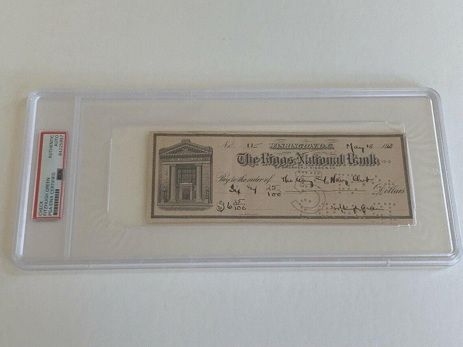Fitzhugh Explorer US Navy Commander Signed Autograph Check PSA DNA ...