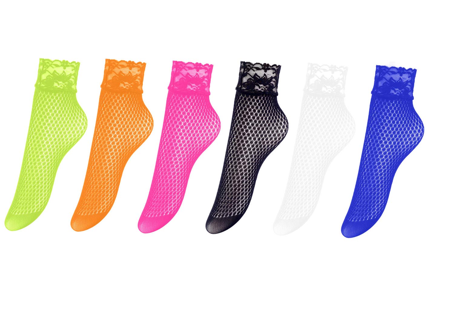 Amazon.com: Tvoip 6 Pairs Multicolor Vintage Lace Women Socks ...