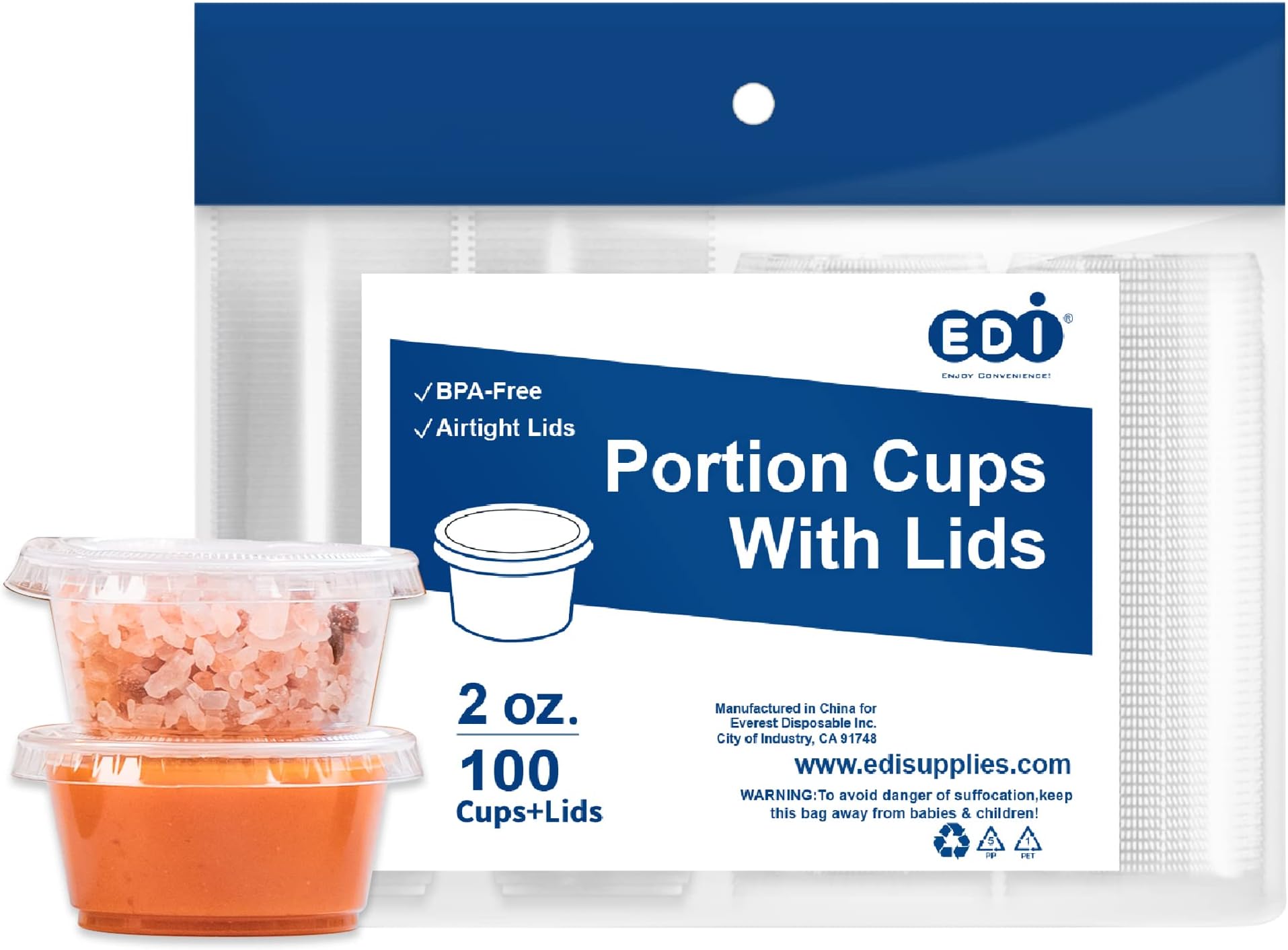 Amazon.com: 50 EZ-Squeeze Jello Shot Cups With Lids - 2 oz Max Capacity ...