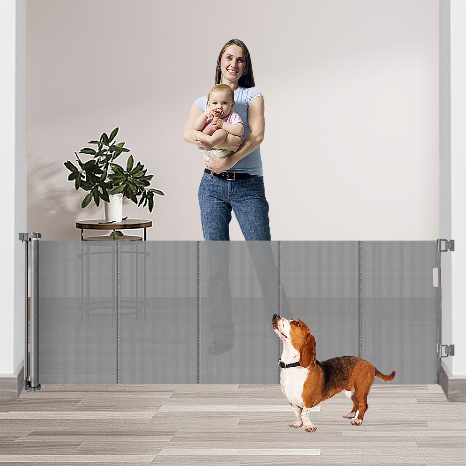 24 Inches Tall Retractable Dog Gate for The House, Short Dog Gates to ...