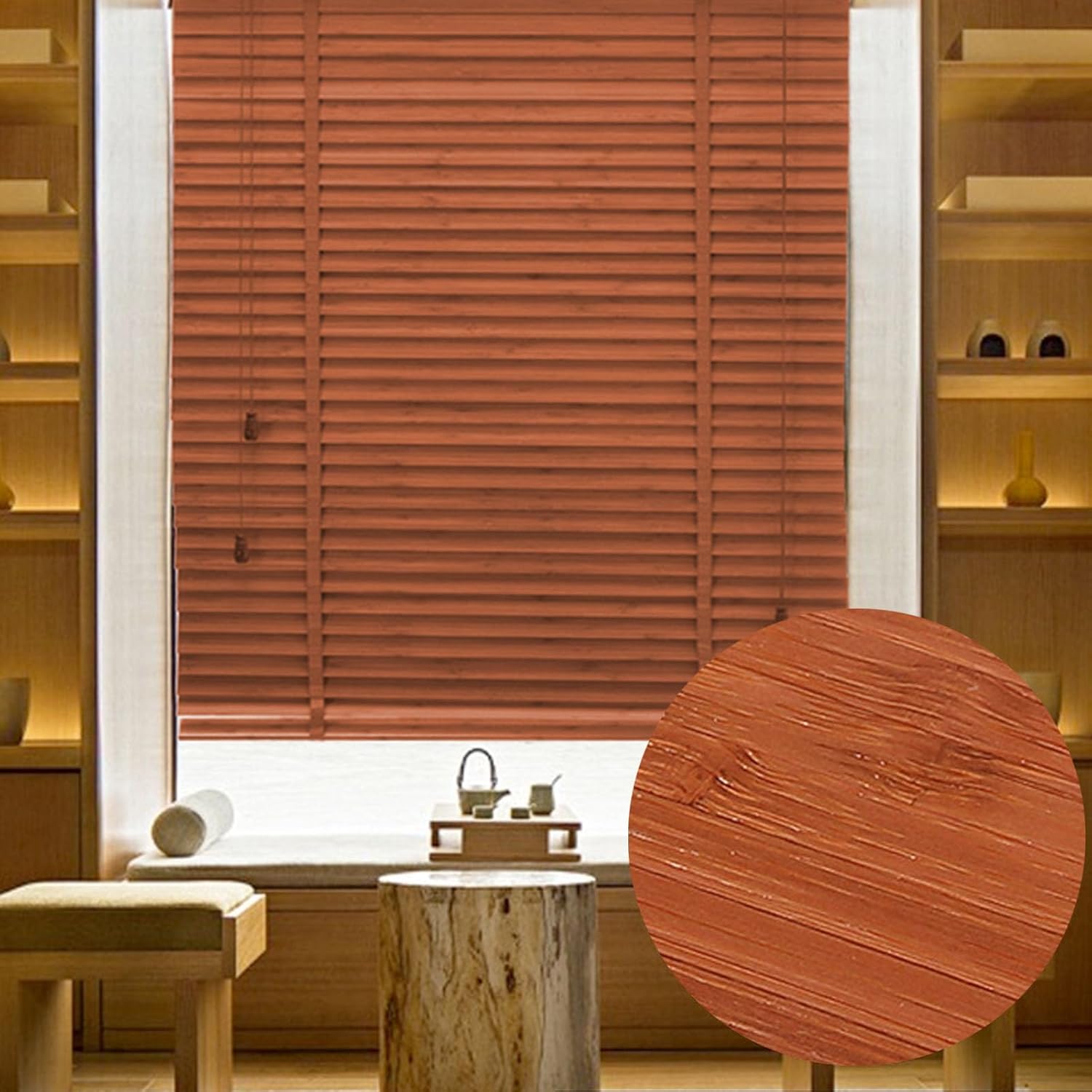 Amazon.com: Wooden Window Blinds, Privacy Curtain Shutters, Solid Wood ...