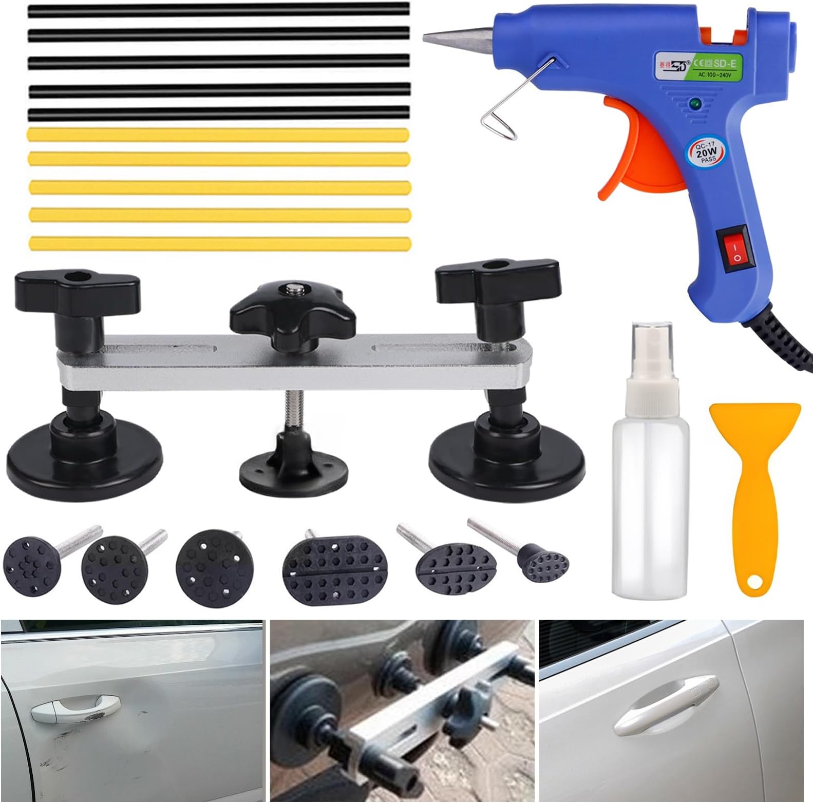 TUAKIMCE Car Dent Repair Tool Kit, Auto Dent Puller Set Dent Removal ...