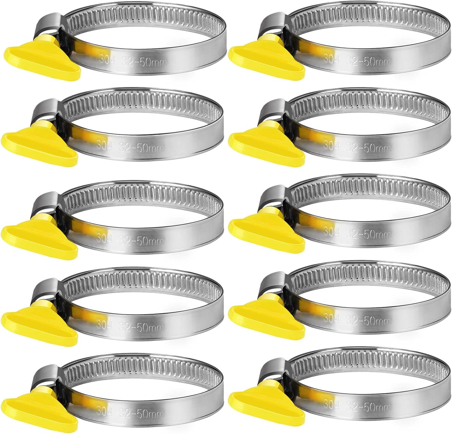 Oumuik Pipe Clamp Steel Galvanised (32-50 mm) Pack of 10 Hose Clamps ...