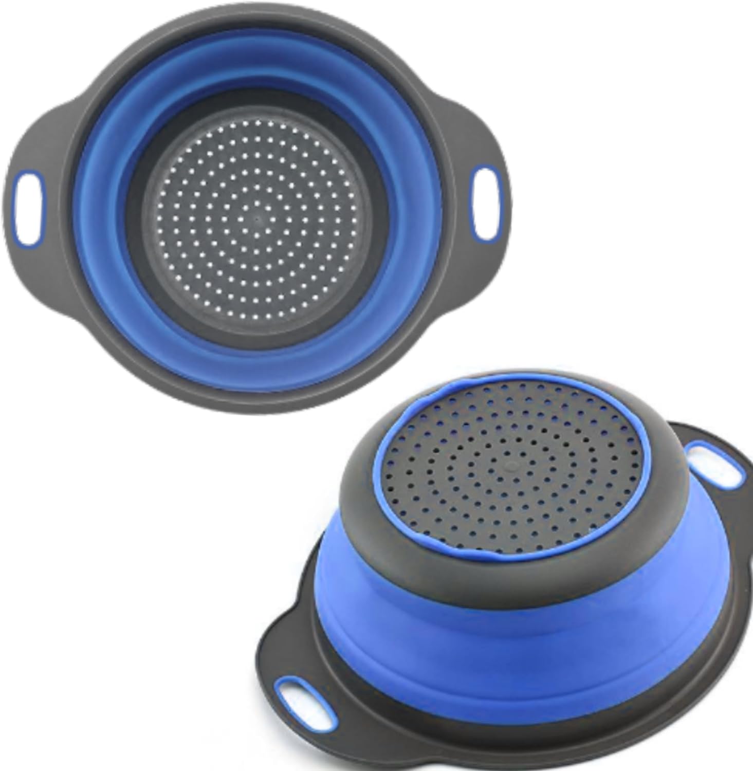 Amazon.com: Round Silicone Blue Colander Collapsible – Foldable Kitchen ...