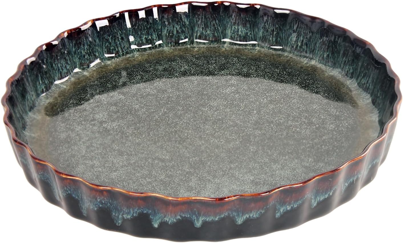 Amazon.com: LIUYWYHCF Ceramic Pie Pan Quiche Baking Dish, 9 Inch Round ...