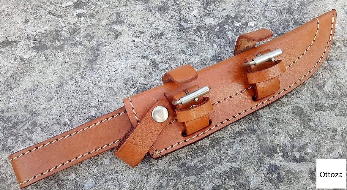 Ottoza Handmade Leather Knife Sheath Side Draw Knife Sheath - Bushcraft ...
