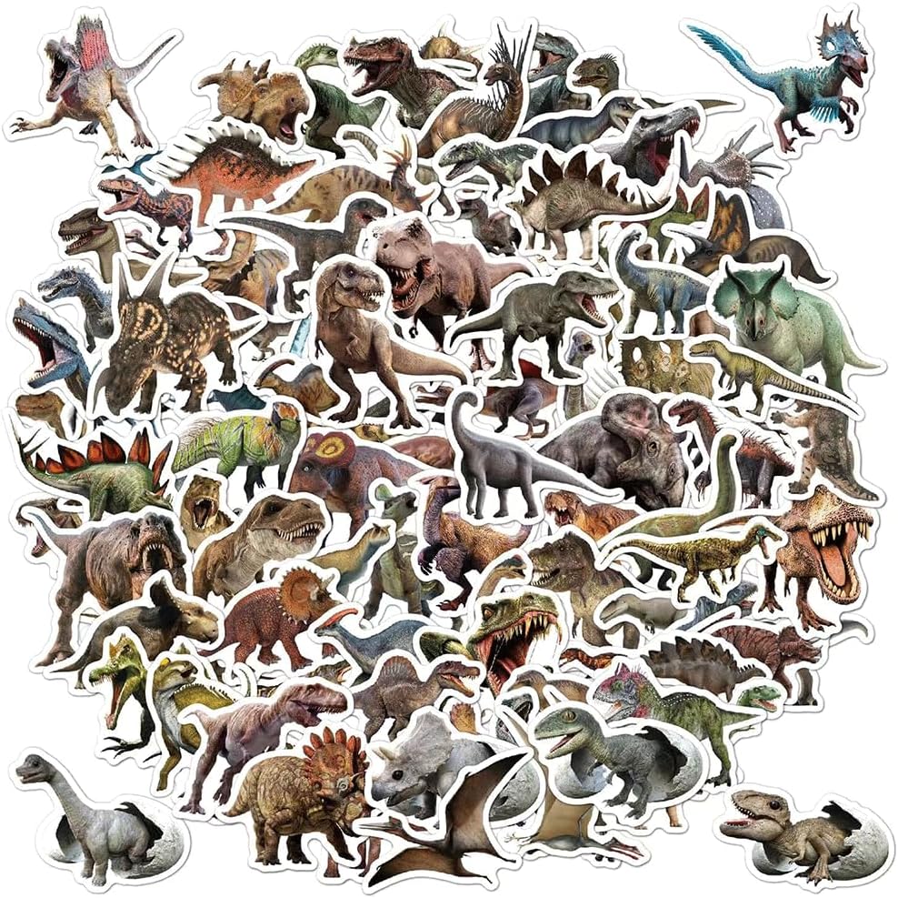 Amazon.com: Dinosaur Stickers 100PCS Animal Cartoon Stickers for Water ...