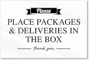 Amazon.com: Please Place Packages & Deliveries in the Box Sign, Acrylic ...