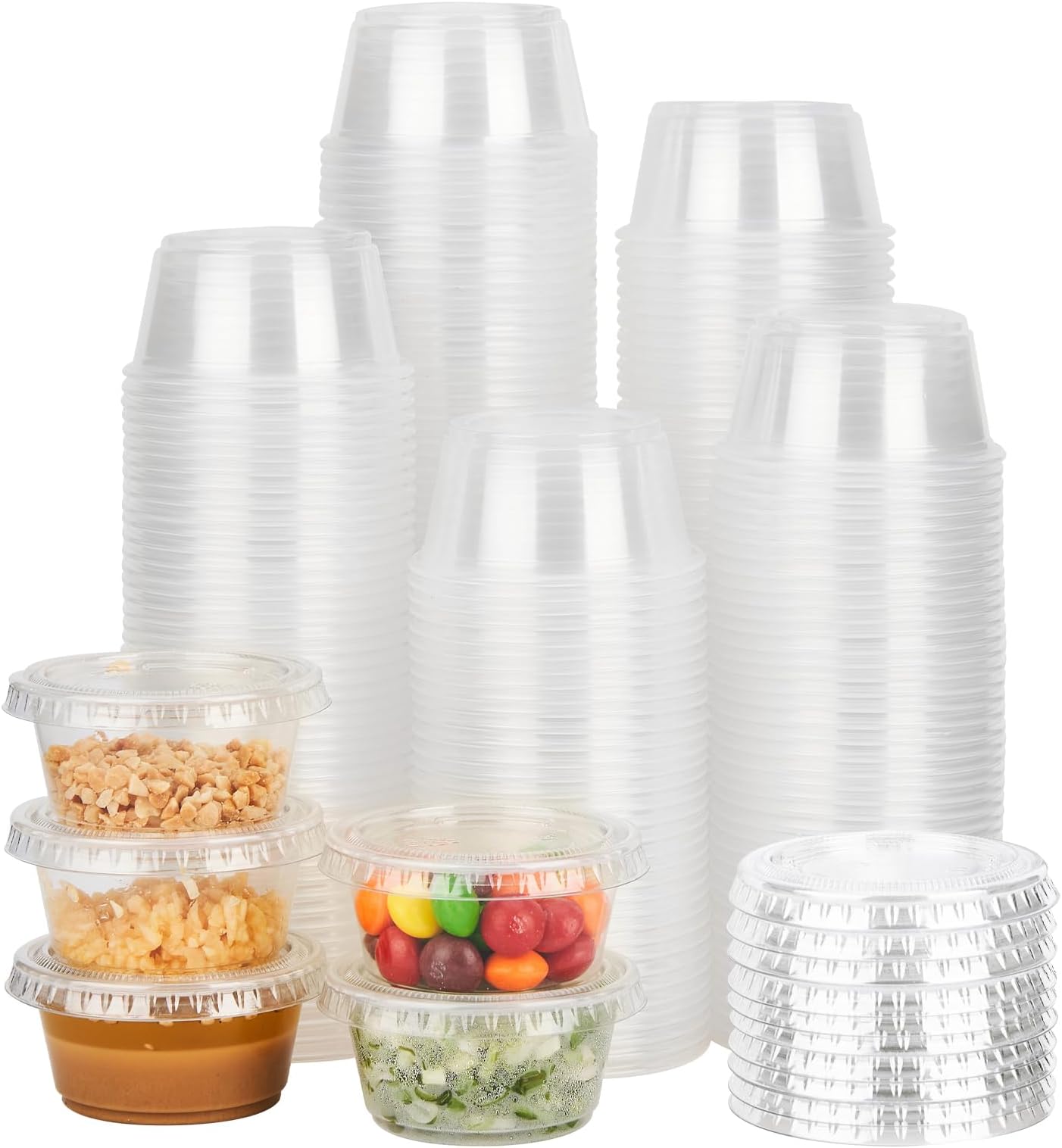 Amazon.com: 2oz 500 pack Jello Cups with Lids, Disposable Souffle Cups ...