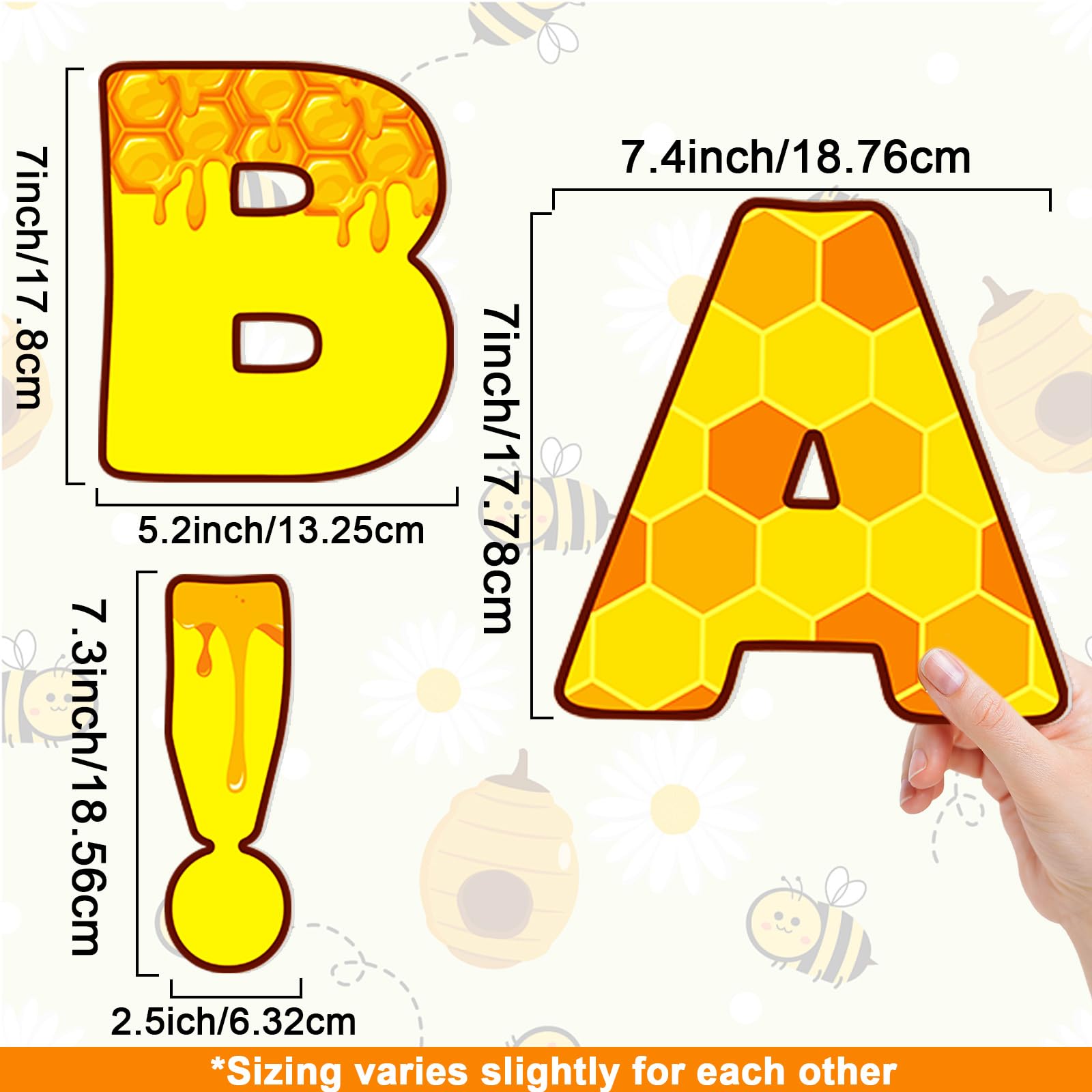 Snapklik.com : 150 PCS Large 7" Bulletin Board Letters Set, Hive Honey ...