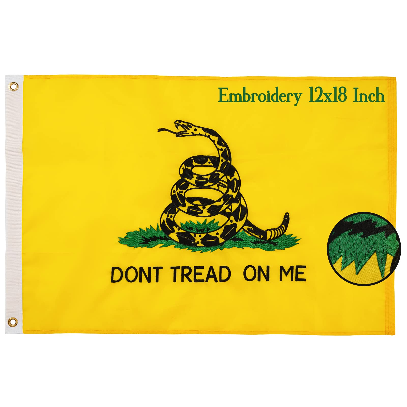 Flagolden Dont Tread on Me Flag - Gadsden Flags Yellow Snake 12x18 ...