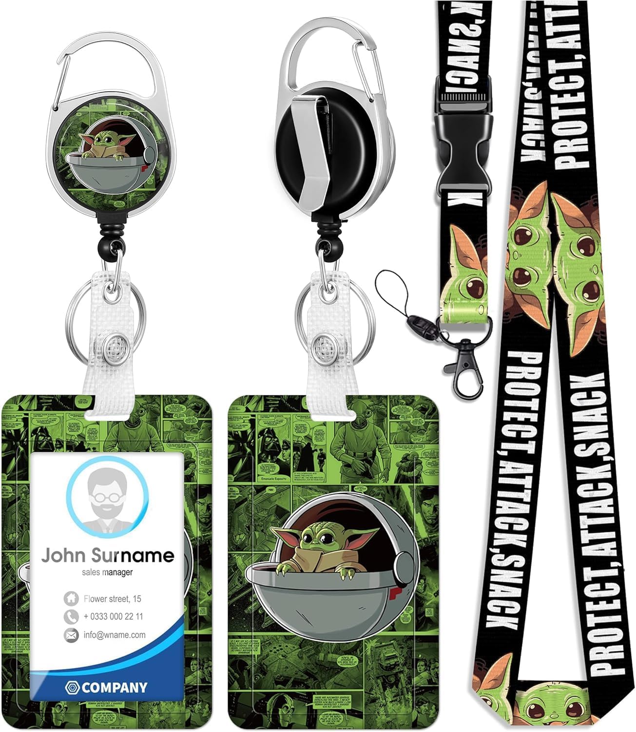 Amazon.com : Akkya ID Badge Holder with Lanyard and Retractable Badge ...