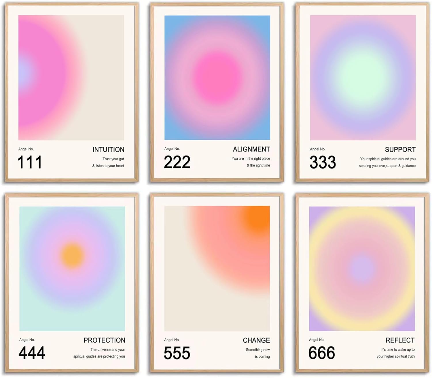 Amazon.com: YUYMNANI Aura Angel Numbers Poster, Colorful Gradient ...